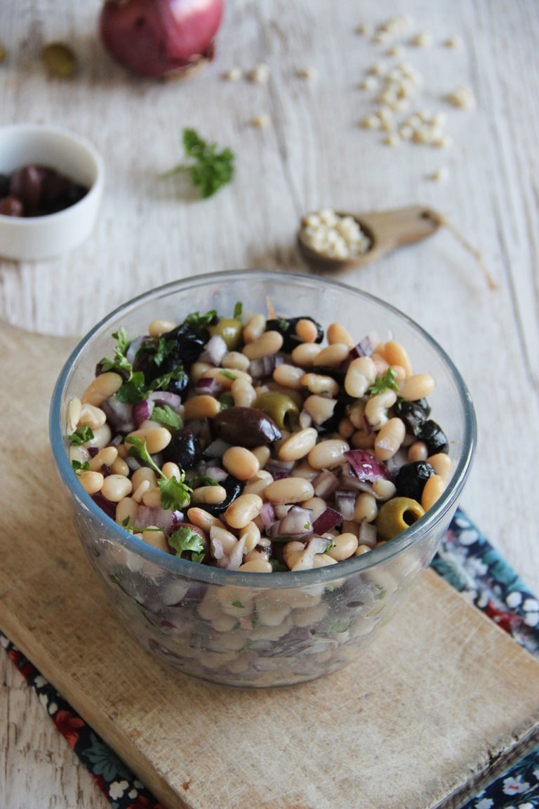 Salade de haricots blancs aux trois olives - Not parisienne