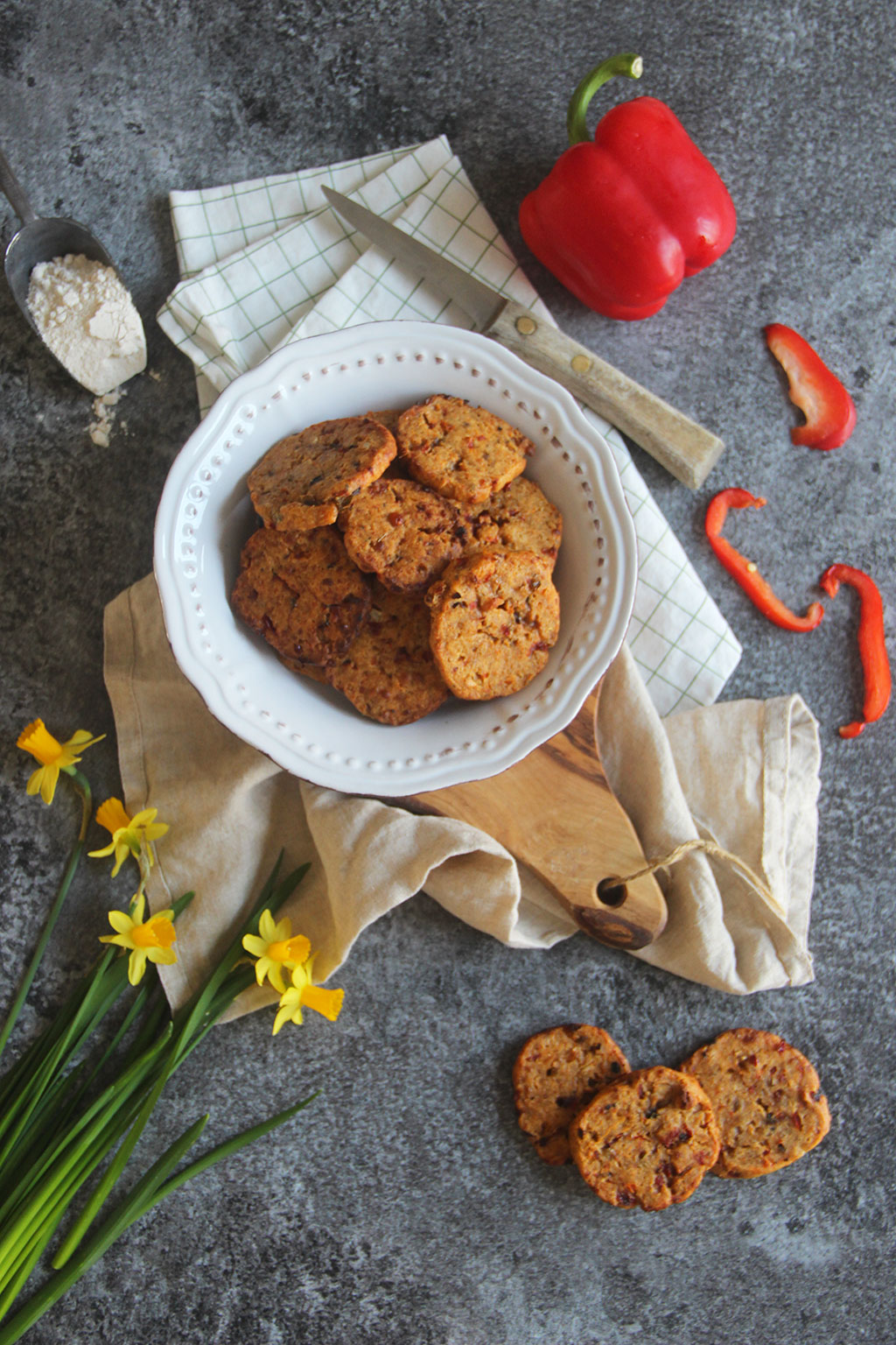 Cookies salés aux poivrons et gouda - Not parisienne