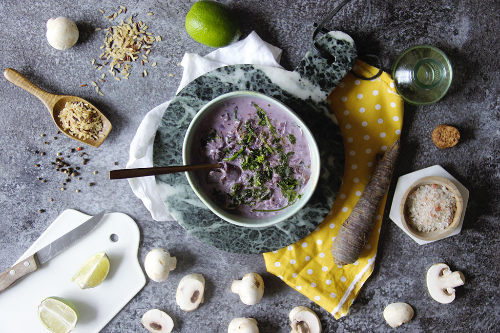 Bouillon de lait de coco aux champignons et riz - Not parisienne