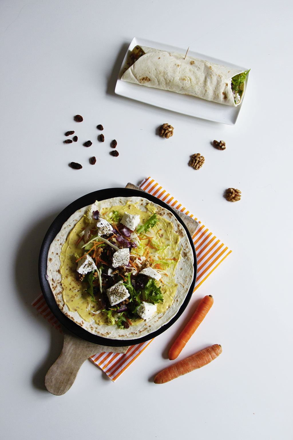 Wraps au chèvre frais et légumes grillés - Not parisienne